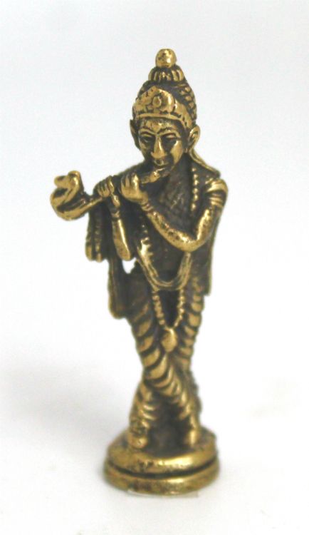 Krishna Mini Brass Figure – Spiritually Rooted