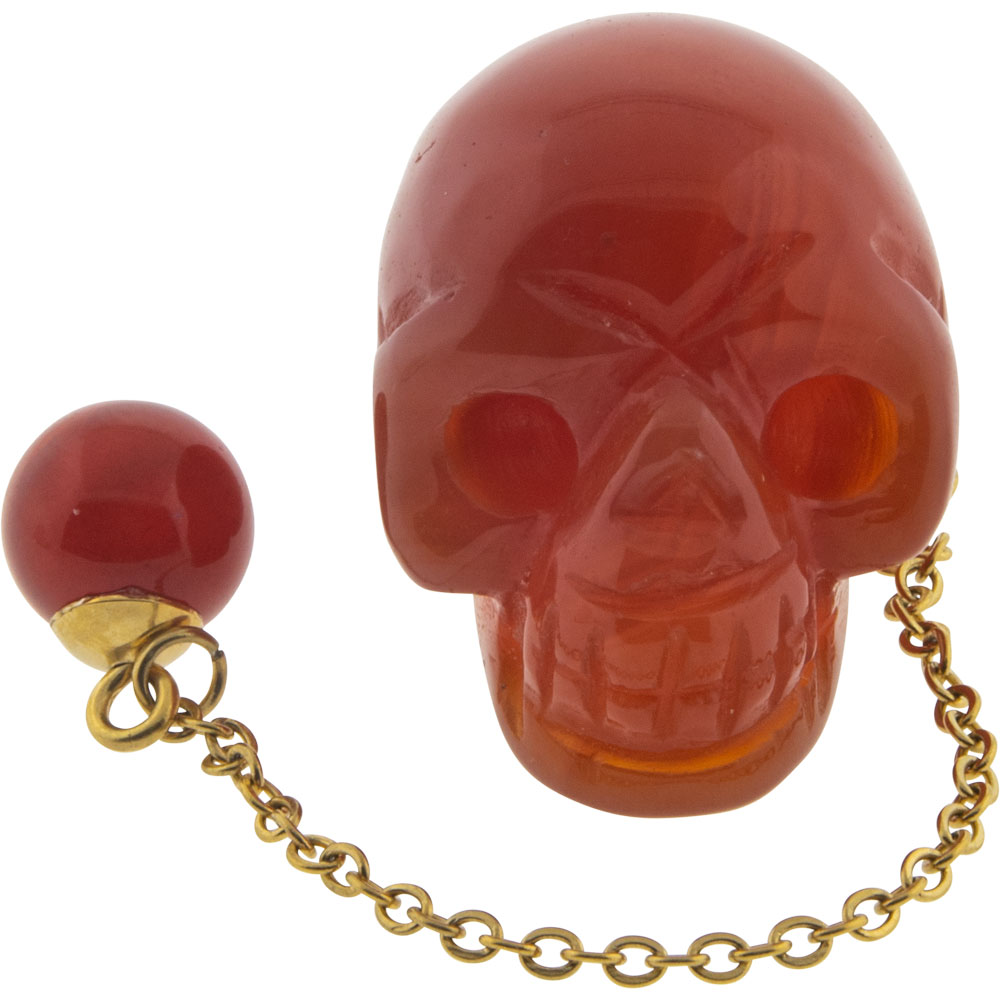 Carnelian Skull Pendulum – Spiritually Rooted